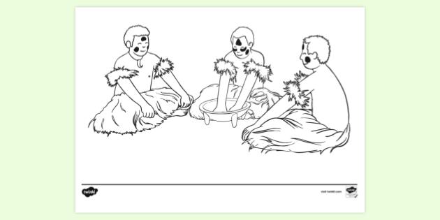 FREE! - Fiji Kava Ceremony Colouring Sheet | Colouring Sheets