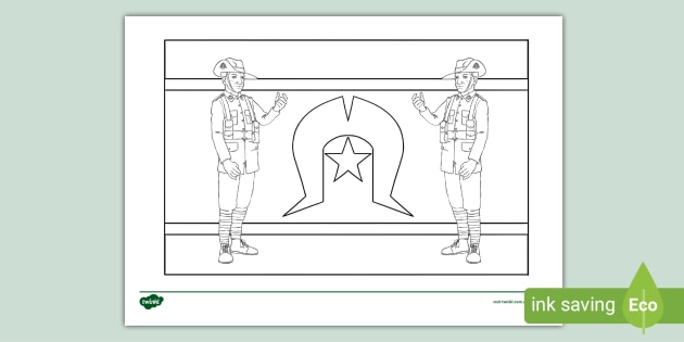 Australian Torres Strait Islander Anzac Day Colouring Page