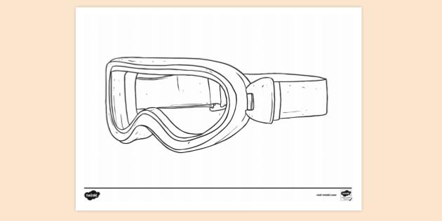 FREE! - Ski Goggles Colouring Sheet | Colouring Pages