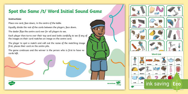 Spot the Same Word | 't' Phonics Games | Initial sounds