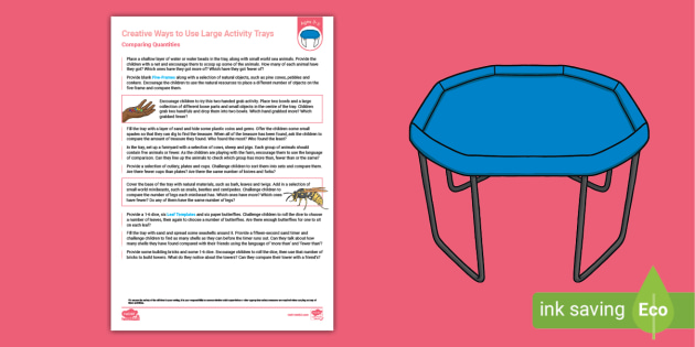 👉 EYFS Ages 3-5 Large Activity Trays: Comparing Quantities