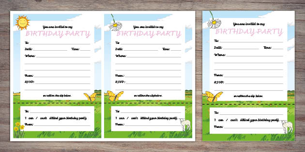 Spring Birthday Invitations | Twinkl Party (teacher made)