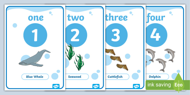 Numbers 0-20 Display Poster Under the Sea Themed