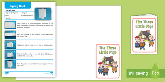 The Three Little Pigs Mini Zigzag Booklet