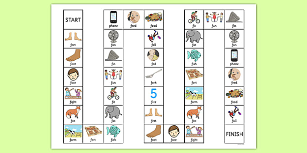 Word Initial f Board Game - speech sounds, phonology