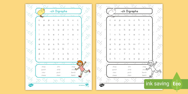 -ch Digraphs Word Search (teacher made)