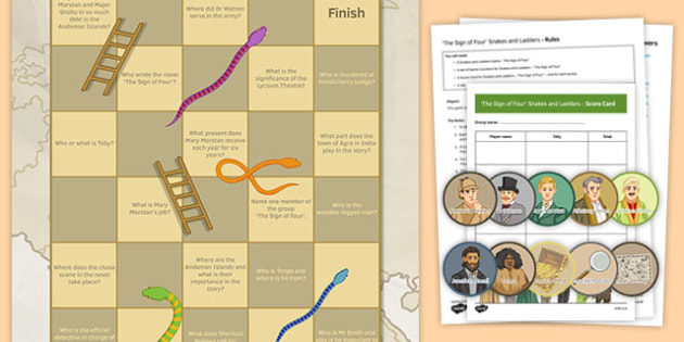 GCSE The Sign of Four Snakes and Ladders With Questions