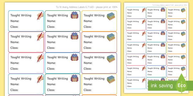 Taught Writing Jotter Sticker Labels