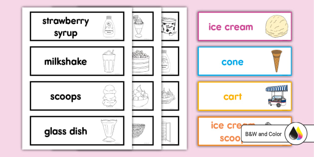 Ice Cream Word Cards (teacher made)