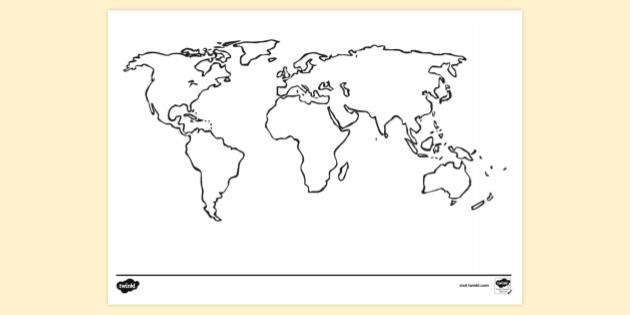 World Map Outline Colouring | Colouring Sheets