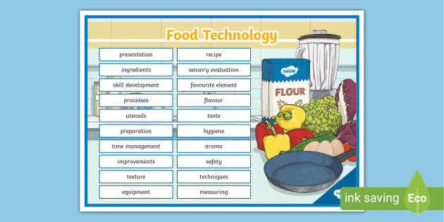 KS2 Food Technology Word Mat (teacher made)