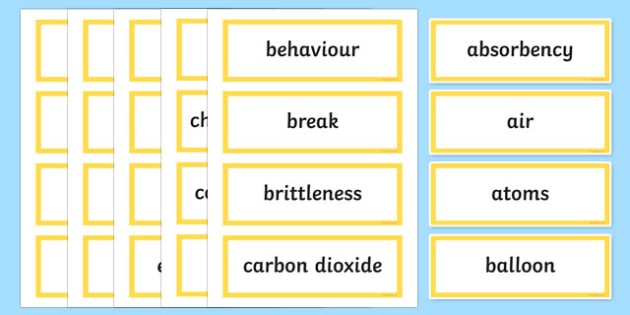 What's the Matter? Word Wall Display Cards (teacher made)