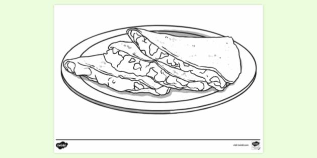 FREE! - Quesadillas Colouring | Colouring Sheet