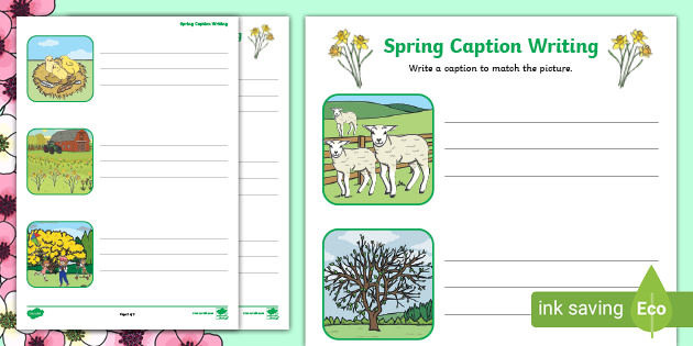 Spring-Themed Caption Writing Activity (teacher made)