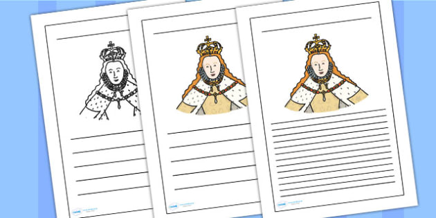 Elizabeth I Writing Frame (teacher made)