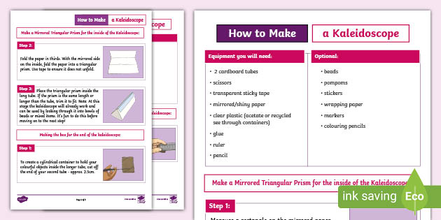 How to Make a Kaleidoscope Activity Sheet