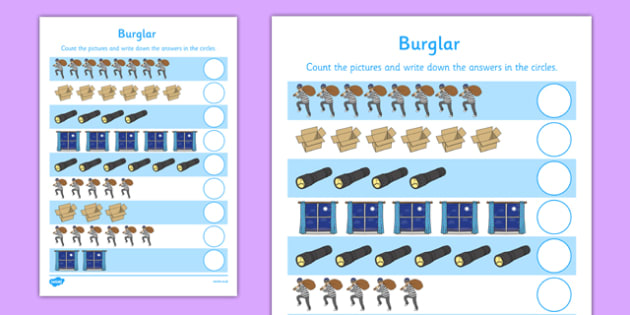Burglar Counting Sheet
