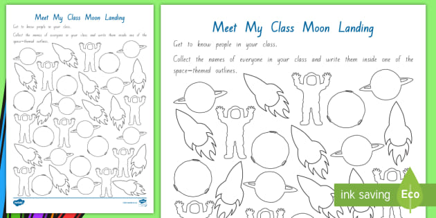 Moon Landing-Themed Meet My Class Activity