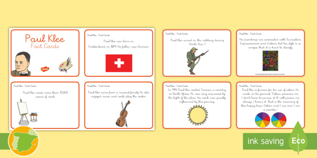 Paul Klee Fact Cards - English (Teacher-Made)