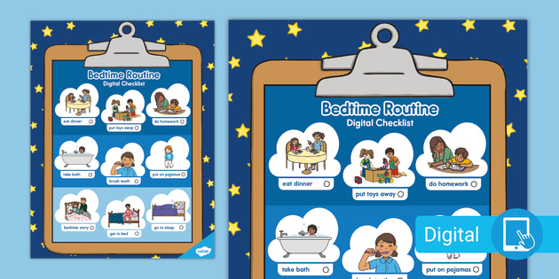 Bedtime Routine Checklist for Kids | Digital Resource