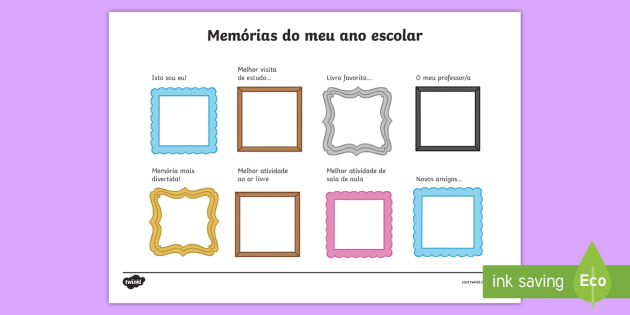 Memórias do meu ano escolar Folha de escrita (Teacher-Made)