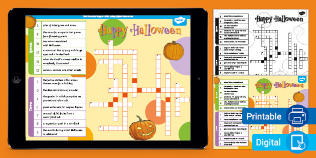 Halloween Crossword 6th-8th Grade | Resources | Twinkl USA
