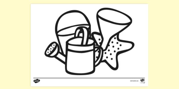 FREE! - Water Toys Colouring Sheet - Primary School - Twinkl