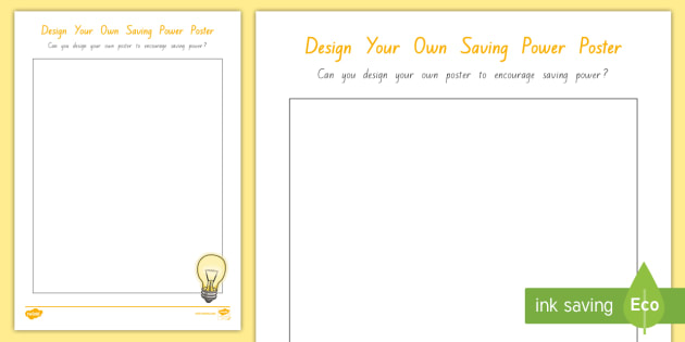 Design Your Own Saving Power Poster Activity (teacher made)