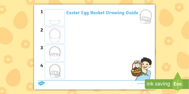 FREE! - Easter Egg Basket Drawing Guide - Easter Crafts | Twinkl