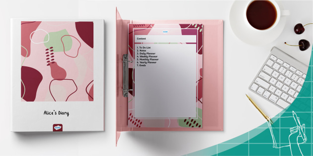 Pink Abstract | Personalised Binder Pack (teacher made)