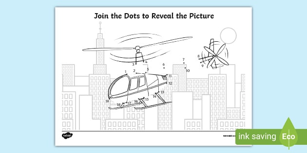 FREE! - Dot to Dot Hovering Helicopter Activity - Templates - Twinkl