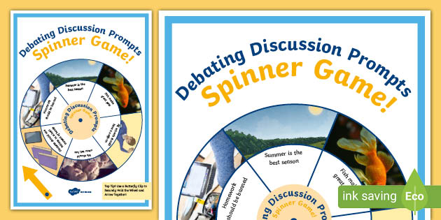 Debating Discussion Prompts Spinner Game Oral language