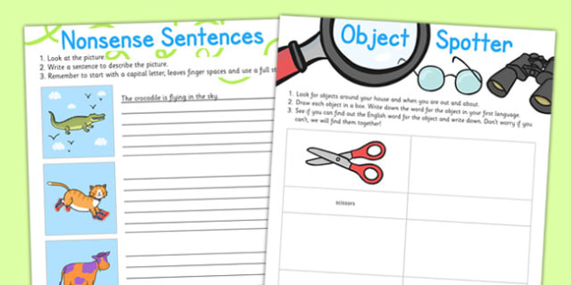 EAL Basic Skills Home Learning Tasks (teacher made)