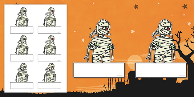 Editable Halloween Mummy Self-Registration