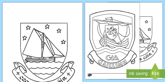 Galway County Crest Colouring Pages | Twinkl (teacher made)