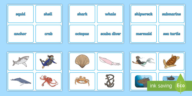 Under the Sea Matching Cards (teacher made)