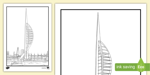* NEW * KS2 Spinnaker Tower Colouring Sheet (teacher made)