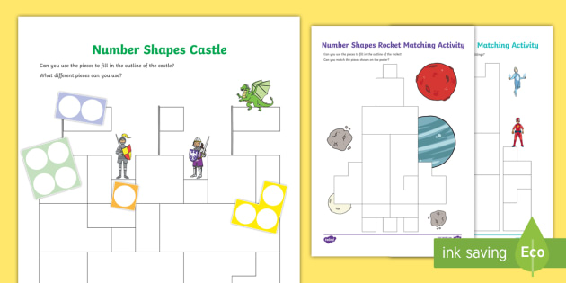 Number Shapes Matching Activities Pack - Maths Primary Resources