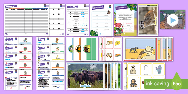 Phonics Level 1 Week 24 - Safari Animals Weekly Lesson Pack