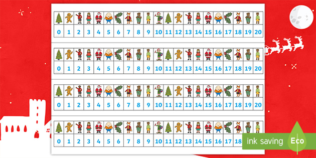 FREE! - Number Track 0-20 to Support Teaching on The Jolly Christmas ...