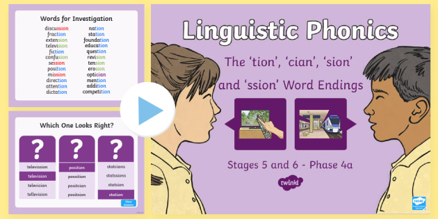 Northern Ireland Linguistic Phonics Stage 5 and 6, Phase 4a, 'tion ...