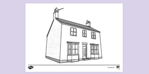 FREE! - House Background Colouring | Colouring Sheet