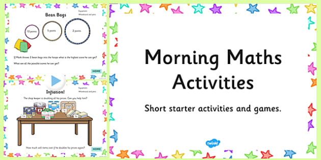 Maths Starter Of The Day Morning Maths Activities Starter