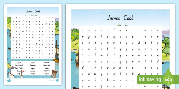 Captain Cook Word Search Orig (teacher made)