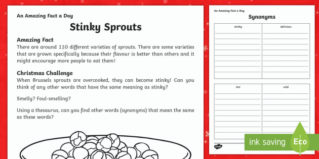 Stinky Sprouts Worksheet / Worksheet (teacher made)