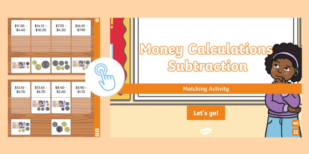 Money Calculations Subtraction Interactive Matching Activity
