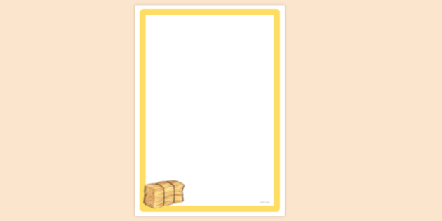 FREE! - Simple Blank Hay Bale Page Border (teacher made)