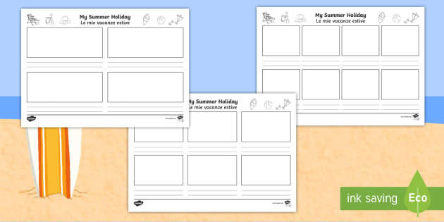 My Summer Holiday Storyboard Template - Italian/English