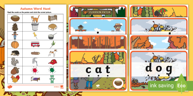 Autumn-Themed CVC Word Hunt