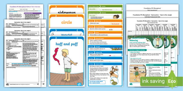 EYFS PE - Gymnastics - Gym in the Jungle Unit Pack